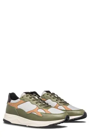 Clae Zuma Color Blocked Sneakers - Olive Leather Camel Walrus