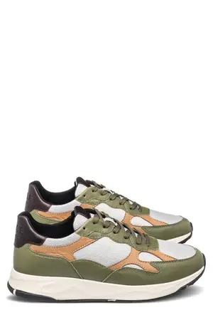Clae Zuma Color Blocked Sneakers - Olive Leather Camel Walrus