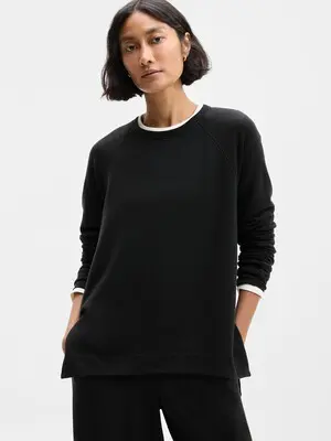 Athleta Coaster Luxe Recover Crewneck Sweatshirt - Black