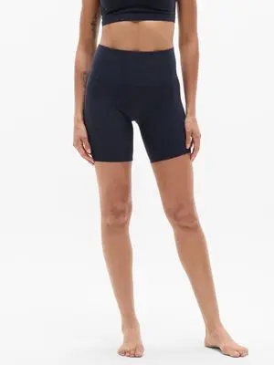 Athleta Salutation Stash High Rise 7" Short Navy