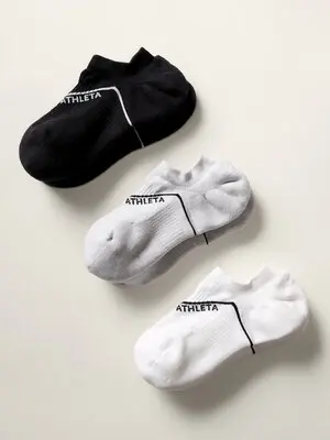 Athleta Athleta Everyday No Show 3-Pack Socks Grey