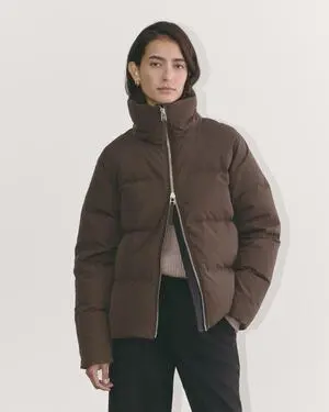 Everlane Puffer Bomber - Earth Brown