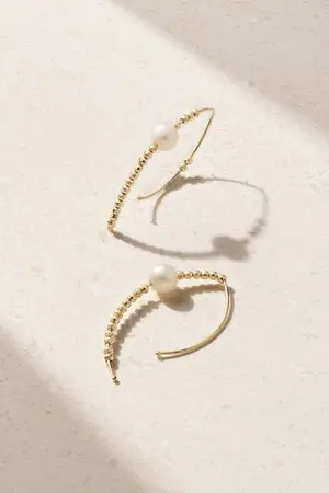 Mizuki Small 14-karat Earrings With Pearl - Gold