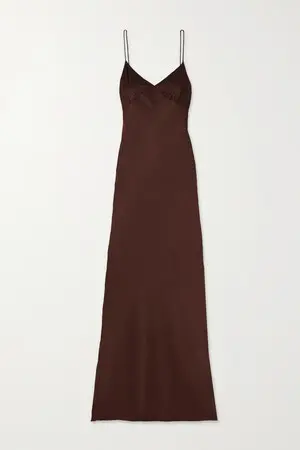 faithfull the brand santiana maxi dress Faithfull The Brand Net Sustain Santiana Lenzing Ecovero-Satin Maxi Dress  In Brown - 60% Off