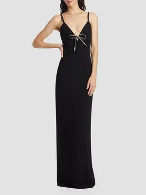 Cinq À Sept Adele Embellished Bow Gown - Black