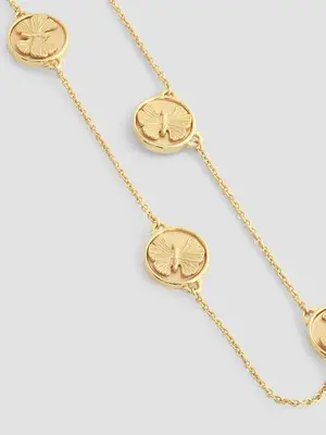 ANABEL ARAM Coin 18k--plated Butterfly Station Necklace