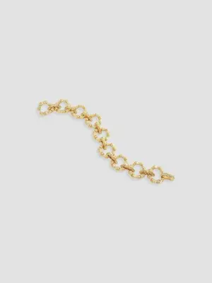 ANABEL ARAM Bamboo 18k--plated & Cubic Zirconia Chain Bracelet/7.7