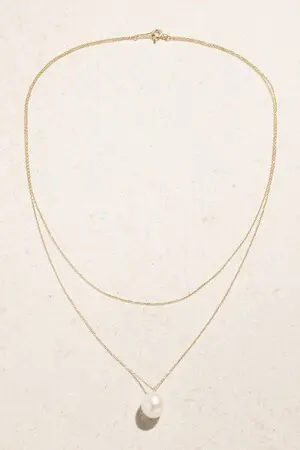 MIZUKI 14-Karat Gold Chain Freshwater Pearl Necklace