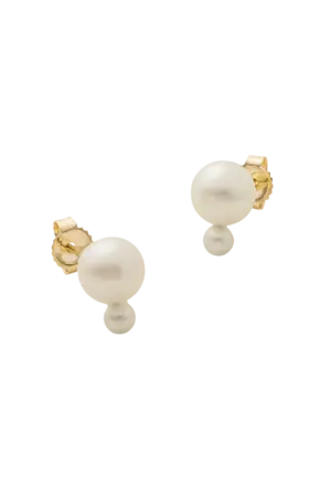 MIZUKI Mizuki 14-karat Gold Pearl Stud Earrings