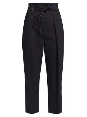 3.1 Phillip Lim Orgami Belted Straight-leg Trousers - Black