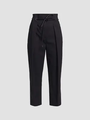 3.1 Phillip Lim Orgami Belted Straight-leg Trousers - Black