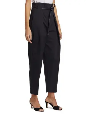 3.1 Phillip Lim Orgami Belted Straight-leg Trousers - Black