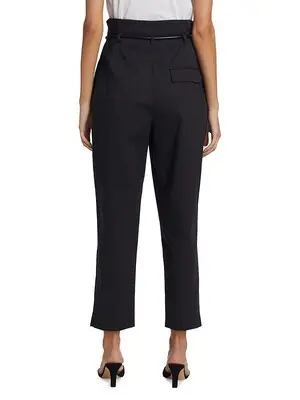 3.1 Phillip Lim Orgami Belted Straight-leg Trousers - Black