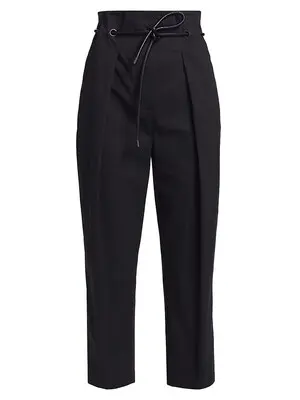 3.1 Phillip Lim Orgami Belted Straight-leg Trousers - Black