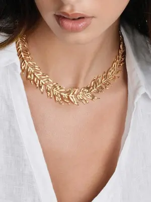 ANABEL ARAM Palm 18k--plated & Cubic Zirconia Necklace