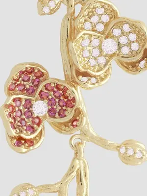 ANABEL ARAM Orchid 18k-gold-plated & Cubic Zirconia Drop Earrings