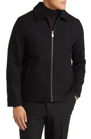 Hart Schaffner Marx Paloma Wool Blend Twill Jacket - Black Twill