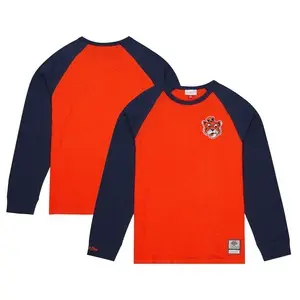 Mitchell & Ness Auburn Tigers Legendary Slub Raglan Long Sleeve T-shirt - Orange