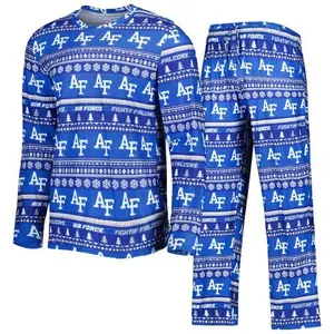 CONCEPTS SPORT Air Force Falcons Swivel Long Sleeve T-shirt & Pants Sleep Set - Royal