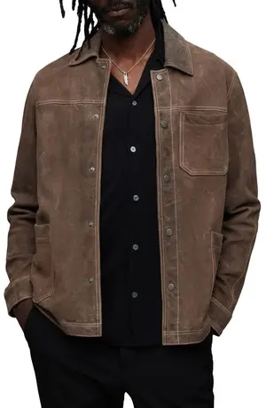 ALLSAINTS Link Leather Shirt Jacket