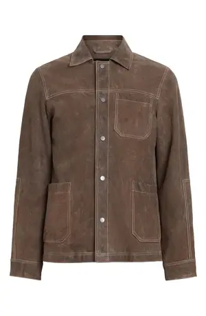 ALLSAINTS Link Leather Shirt Jacket