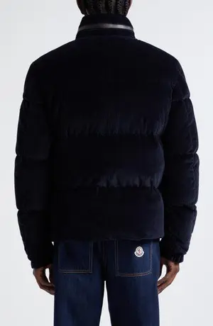 Moncler Besbre Quilted Corduroy Short Down Puffer Jacket - Night Sky