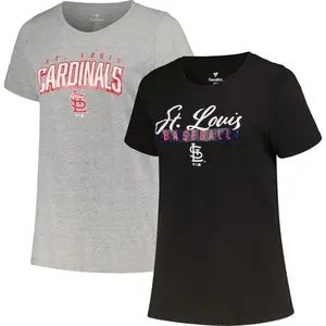 Profile Heather Gray St. Louis Cardinals T-shirt Combo Pack - Black