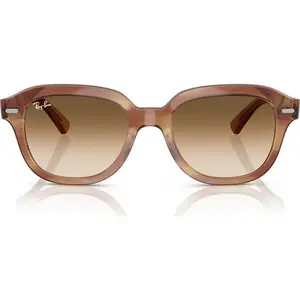 Ray-ban Erik 53mm Square Sunglasses - Striped Brown