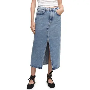 Mango Denim Midi Skirt