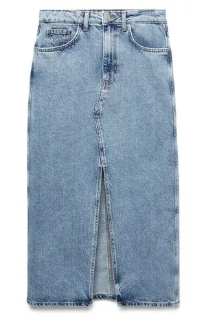 Mango Denim Midi Skirt