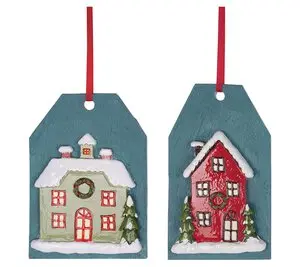 MELROSE Winter House Tag Ornament - One-color