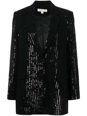 Michael Kors Sequin-embellished Striped Blazer