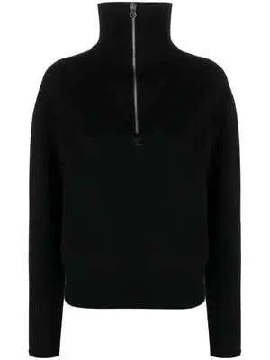 COURREGES Logo-patch Half-zip Jumper - Black