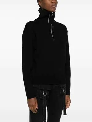 COURREGES Logo-patch Half-zip Jumper - Black