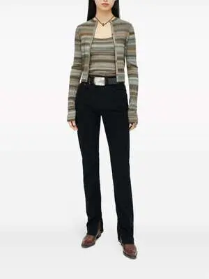 RE/DONE Striped Ribbed-knit Wool Cardigan