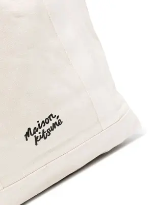 Maison Kitsuné Fox Head Canvas Tote Bag - Neutrals