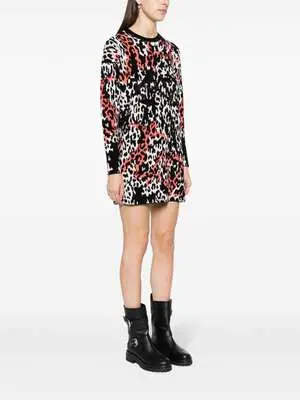 Just Cavalli Jacquard Leopard-print Minidress
