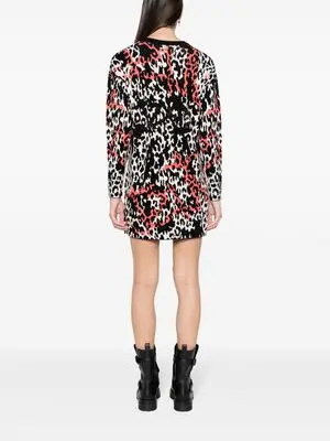 Just Cavalli Jacquard Leopard-print Minidress