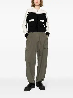 Palm Angels Logo-intarsia Wool Zip Cardigan - Black