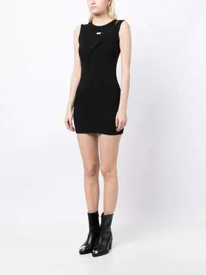 HELIOT EMIL Cut-out Ribbed-knit Dress - Black