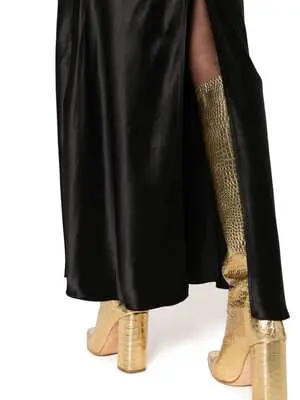 FORTE_FORTE High-waisted Satin Midi Skirt