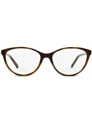 SWAROVSKI 5415 Tortoiseshell Oval-frame Glasses