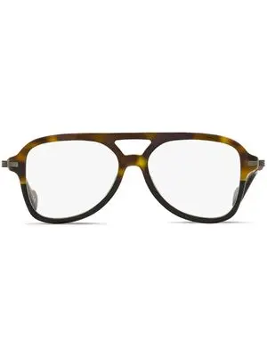 Moncler Tortoiseshell-effect Pilot-frame Glasses - Brown