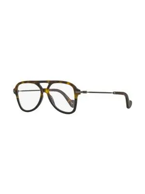 Moncler Tortoiseshell-effect Pilot-frame Glasses