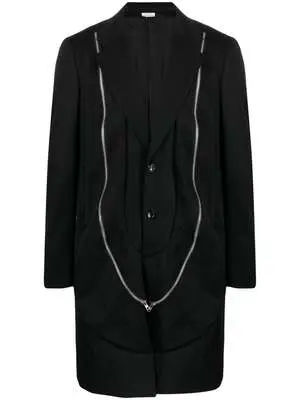 Comme Des Garçons Zip-detailed Wool Coat