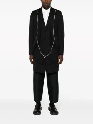 Comme Des Garçons Zip-detailed Wool Coat