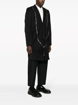 Comme Des Garçons Zip-detailed Wool Coat