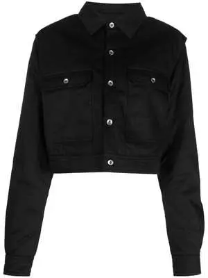 Rick Owens Cut-out Cropped Jacket - Black