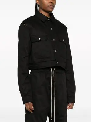 Rick Owens Cut-out Cropped Jacket - Black