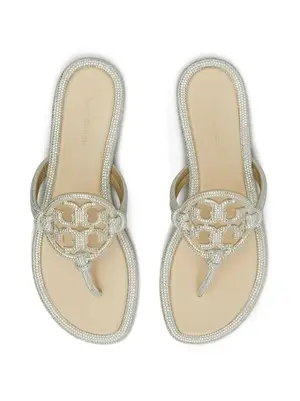 Tory Burch Miller Crystal Flip Flops